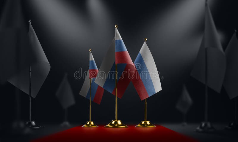 The Russia National Flag on the Red Carpet Stock Illustration ...