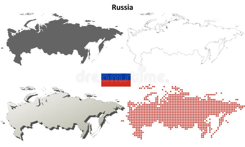 Russia outline map set stock vector. Illustration of silhouette - 97221243