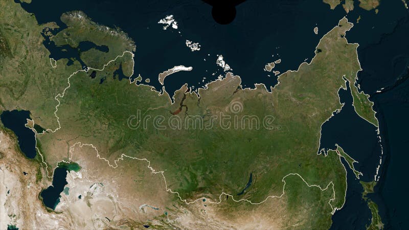 Russia Outlined. Low-res Satellite Stock Illustration - Illustration of ...