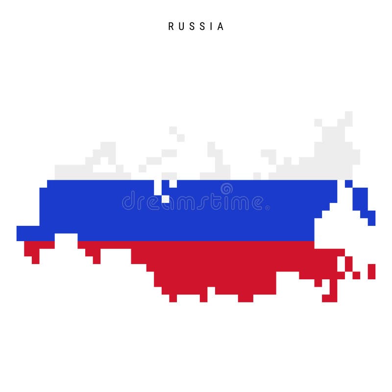 Russia Map Pixel Art. Stylize Old Game 8 Bit Stock Vector ...