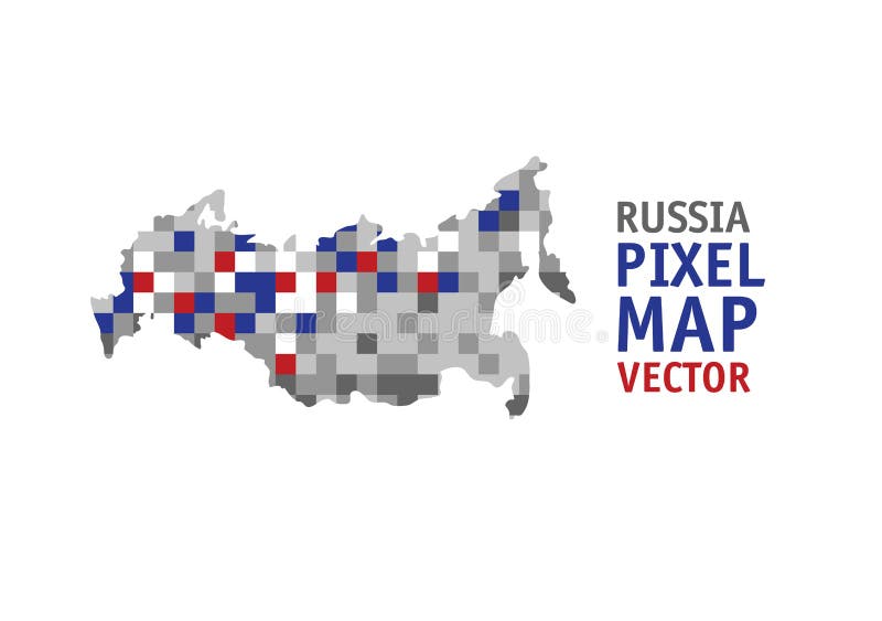 Russia Map Pixel Art. Stylize Old Game 8 Bit Stock Vector ...