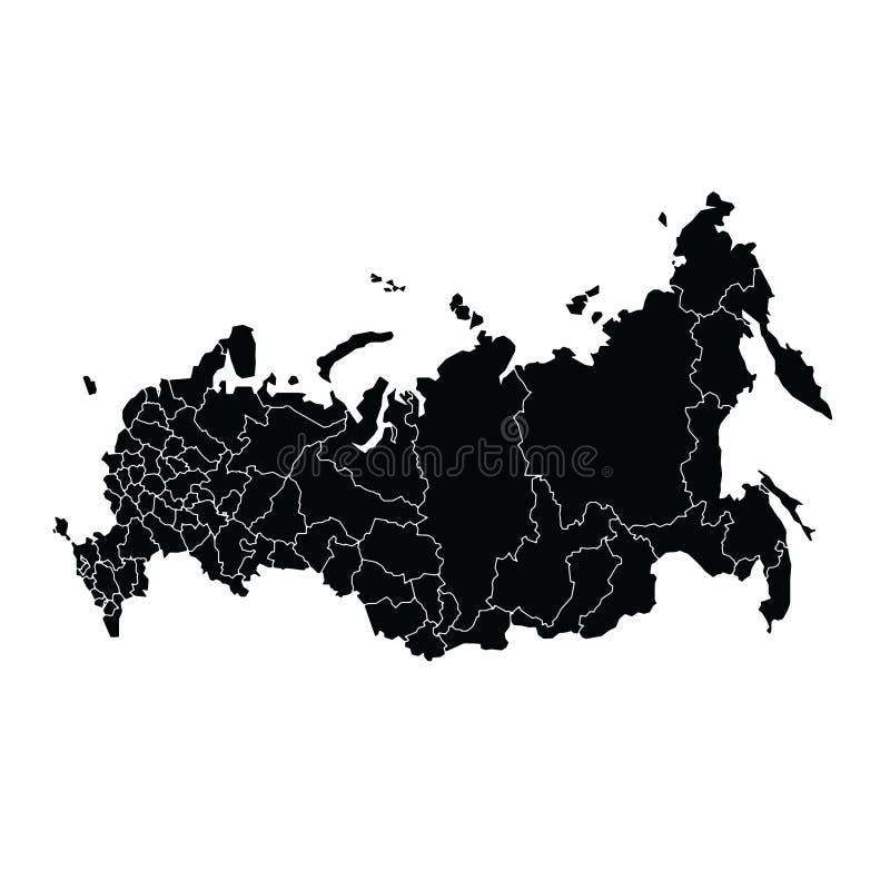 Russia Political Map. Low Detailed Stock Vector - Illustration of white ...