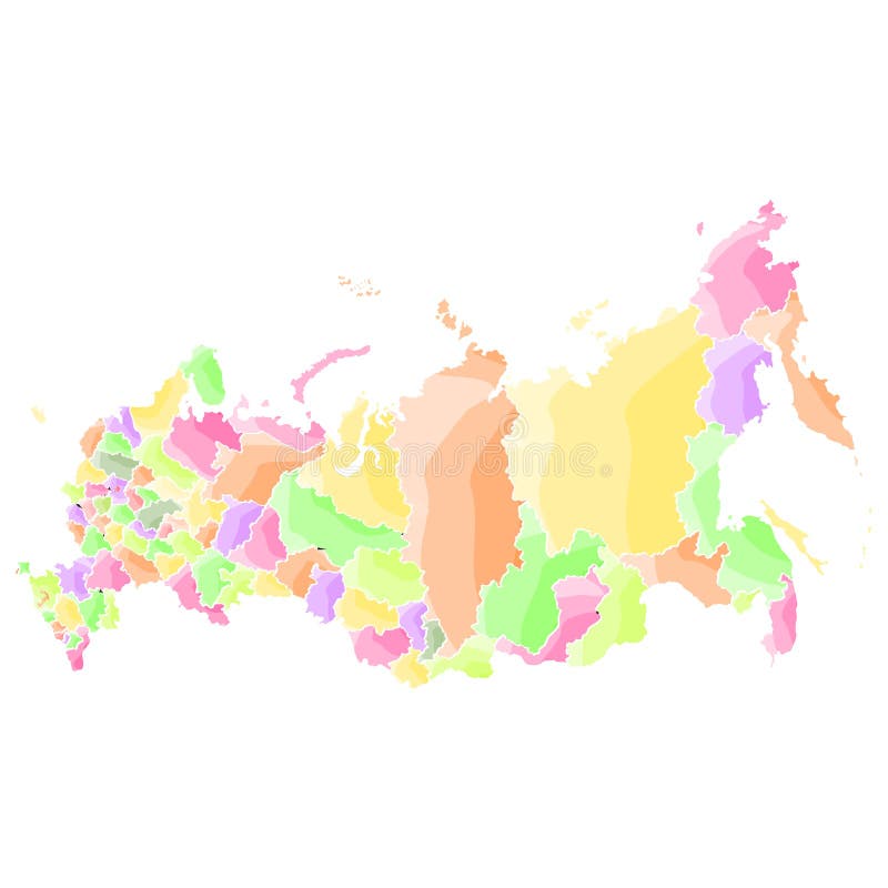 Russia Political Map Divide by State Colorful Outline Simplicity Style ...