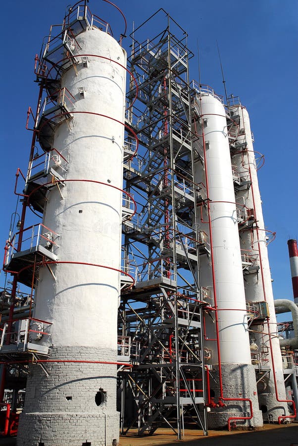 Oil refining factory stock image. Image of chimney, industry - 6482757