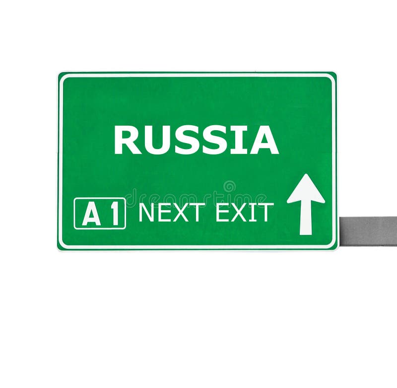Russia- Road Signs on the Background of Skyscrapers in the Busi Stock ...