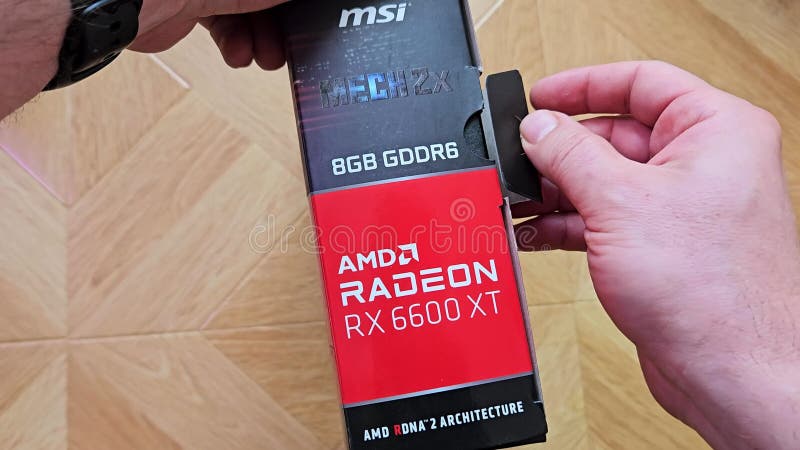 Packing the Graphics Card in a Box. Secure Packaging for Shipping ...