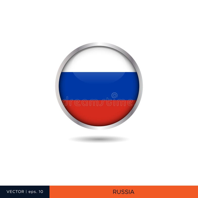Russia Round Flag Vector Design. Stock Vector - Illustration of graphic ...