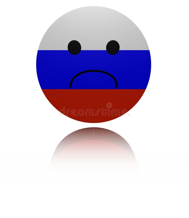 Russia Sad Icon with Reflection Illustration Stock Illustration ...