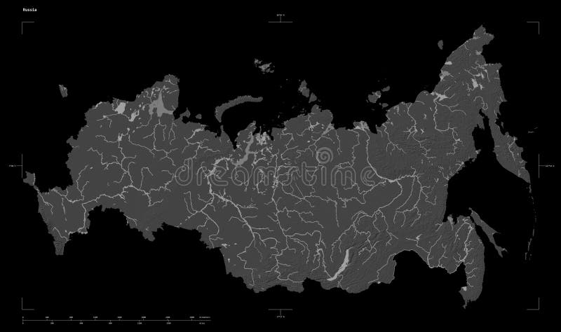 Russia Shape on Black. Bilevel Stock Illustration - Illustration of ...