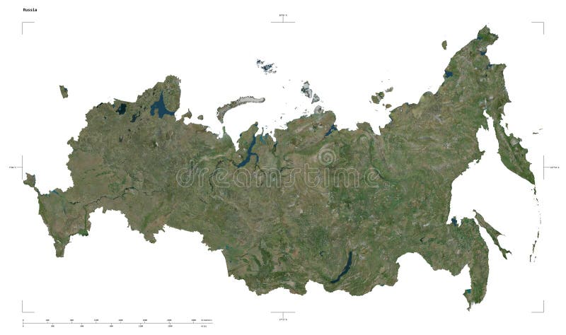 Russia Shape on White. High-res Satellite Stock Illustration ...