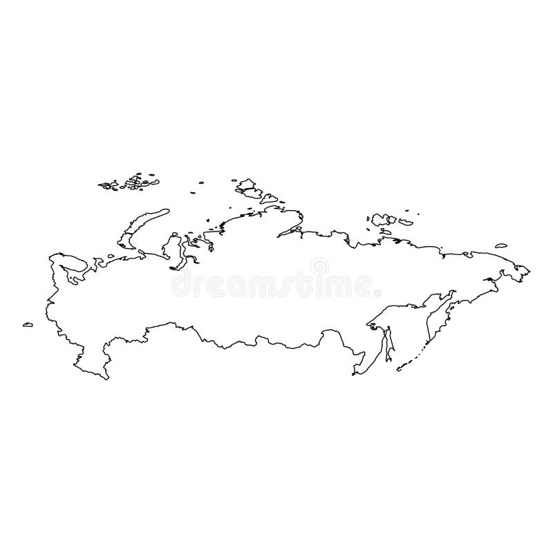 Russia - Solid Black Outline Border Map of Country Area. Simple Flat ... Russia - Solid Black Outline Border Map of Country Area. Simple Flat ...