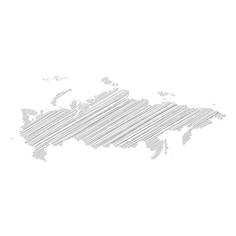 Russia - Solid Black Silhouette Map of Country Area. Simple Flat Vector ...