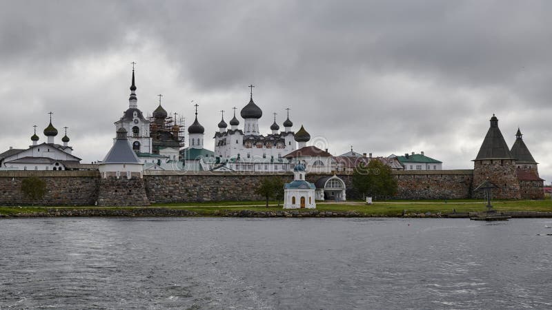 Russia. Solovetsky Islands. View of the Solovetsky Monastery from the ...