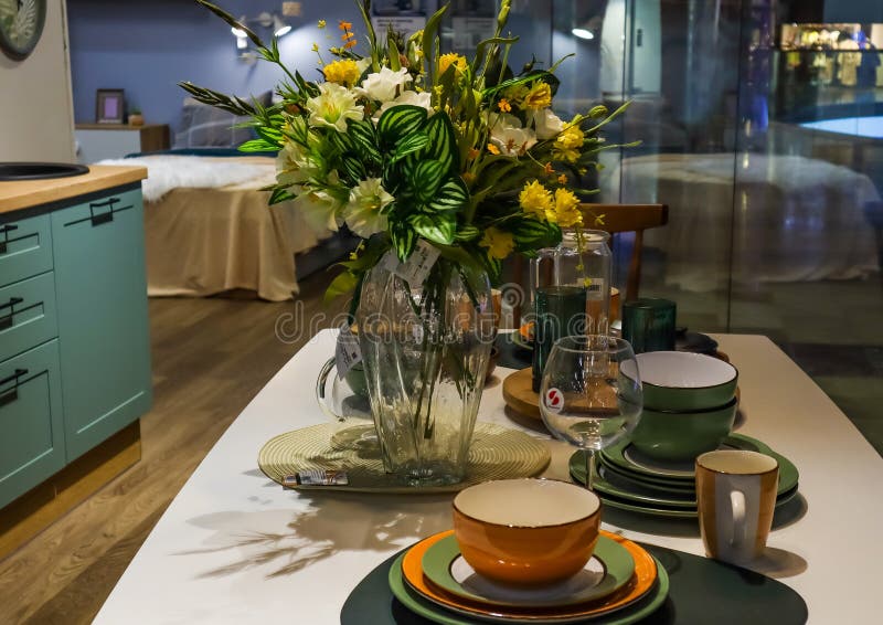 Russia, St. Petersburg - April 28, 2023: Table Setting, Kitchen ...