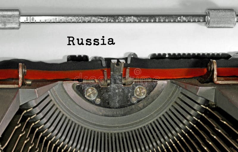 Russia Text Written with an Old Typewriter Stock Photo - Image of ...