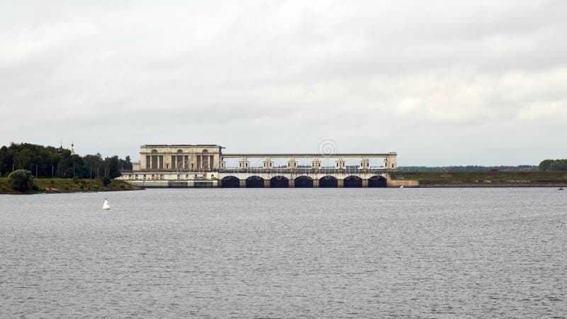 Hydroelectric Dam on the Volga Stock Photo - Image of building ...