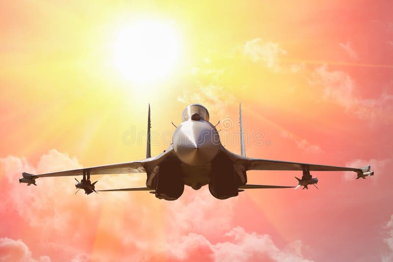 Russian Aircraft Flying in Sky Stock Photo - Image of military, space ...