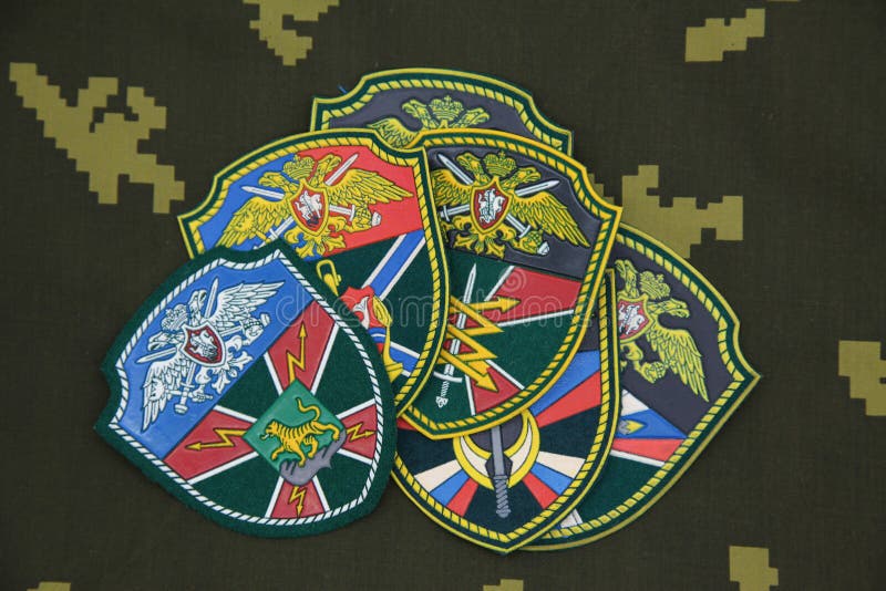 Russian Army Patches. Boader Guard Units Editorial Stock Image - Image ...