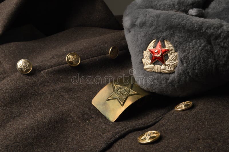Russian Army Uniform and Emblems Stock Image - Image of uniform ...