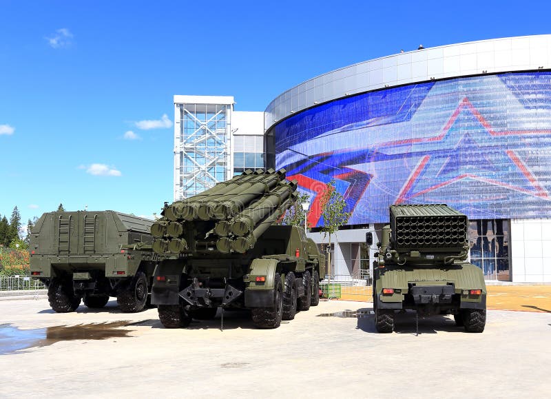 Russian artillery systems stock image. Image of green - 64546795