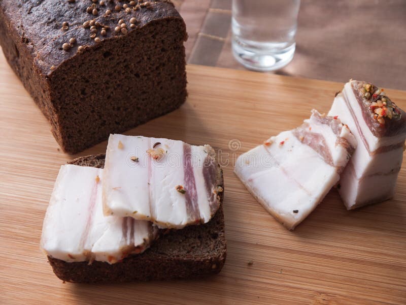 Russian bacon stock photo. Image of bottle, onion, food - 46521322