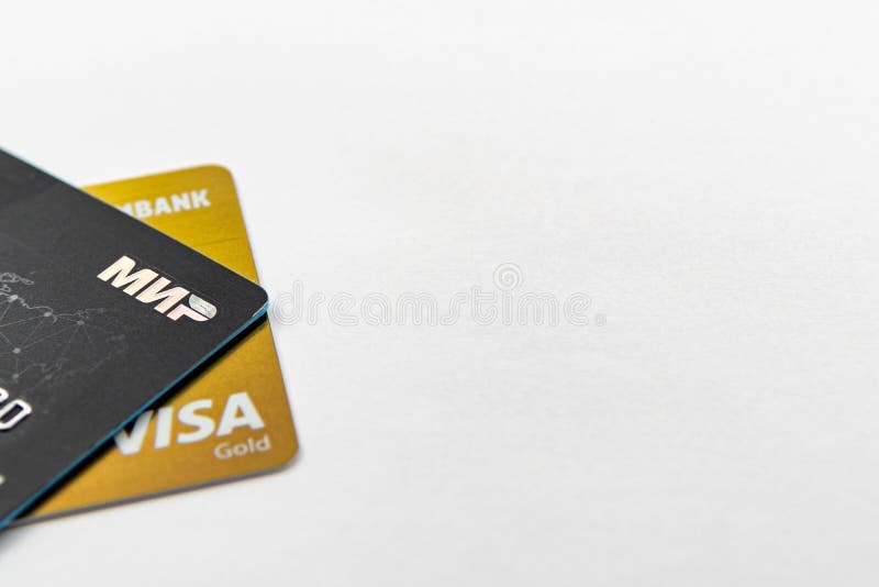 Russian Bank Card Mir Close-up Payment System Editorial Image - Image ...