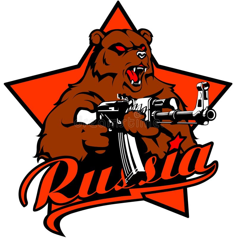 Russian Bear with Kalashnikov Stock Vector - Illustration of bears ...