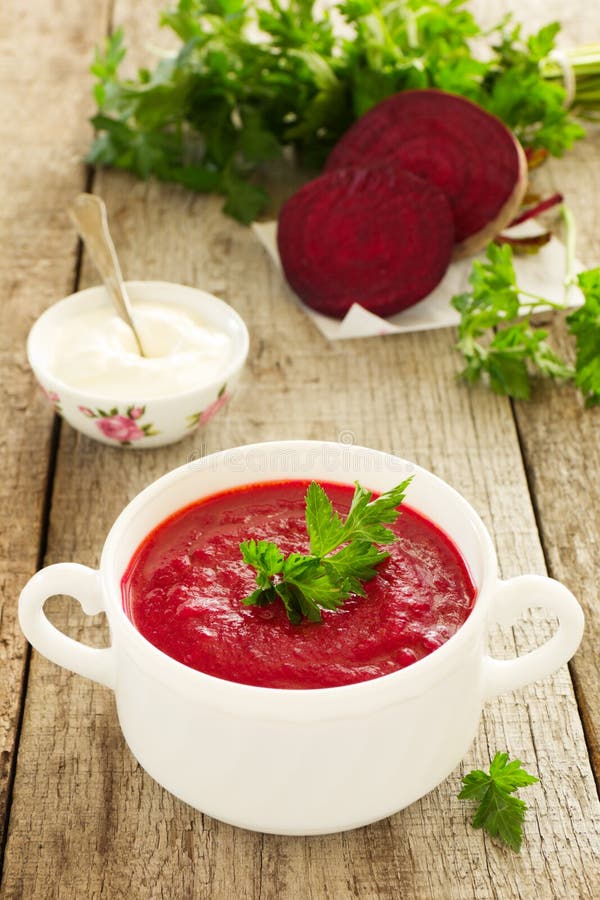 Beetroot soup-puree. stock image. Image of meals, puree - 28163911