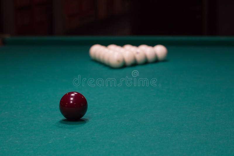 Russian Billiard: Red and White Balls on Green Table Cloth Stock Image ...