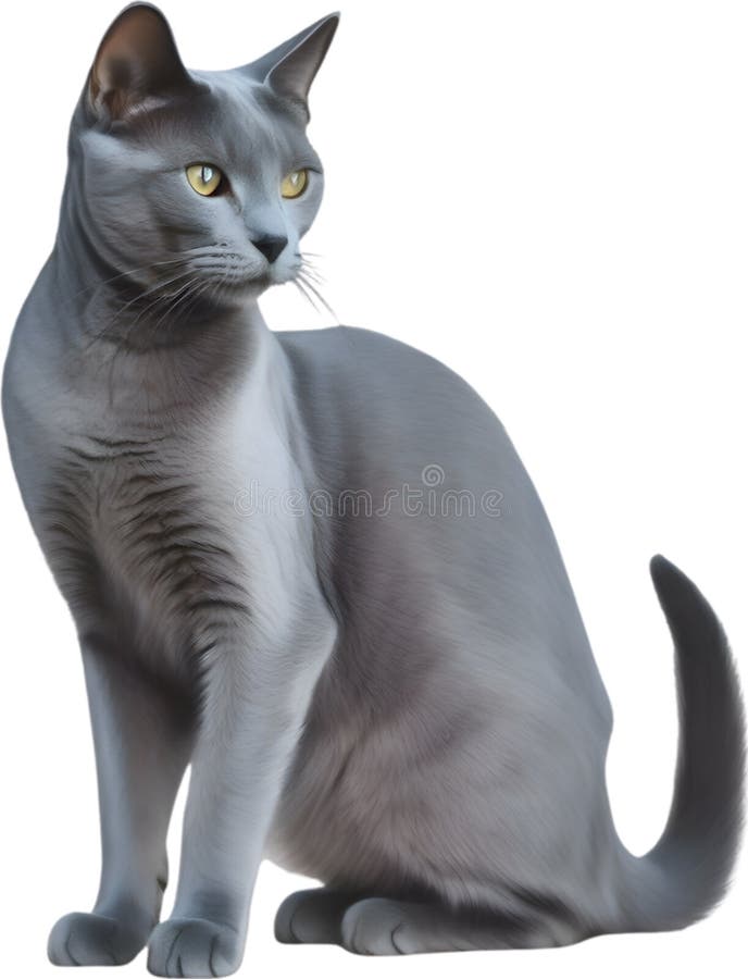 Russian Blue Cat, Colored-pencil Sketch of a Russian Blue Cat. AI ...
