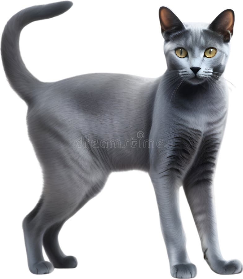 Russian Blue Cat, Colored-pencil Sketch of a Russian Blue Cat. AI ...