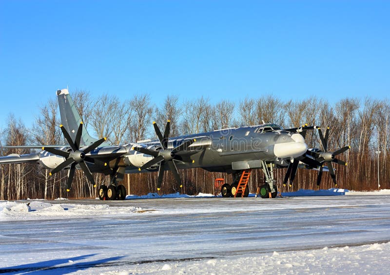 Russian Bomber Tu-95 `Bear` Stock Photo - Image of strike ...