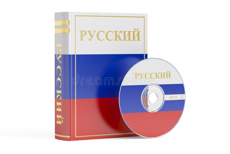 Russian Book with Flag of Russia and CD Disk, 3D Rendering Stock ...