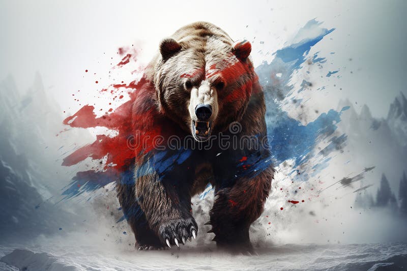 Russian Brown Bear (AI Generated, Russian Animal) Stock Illustration ...