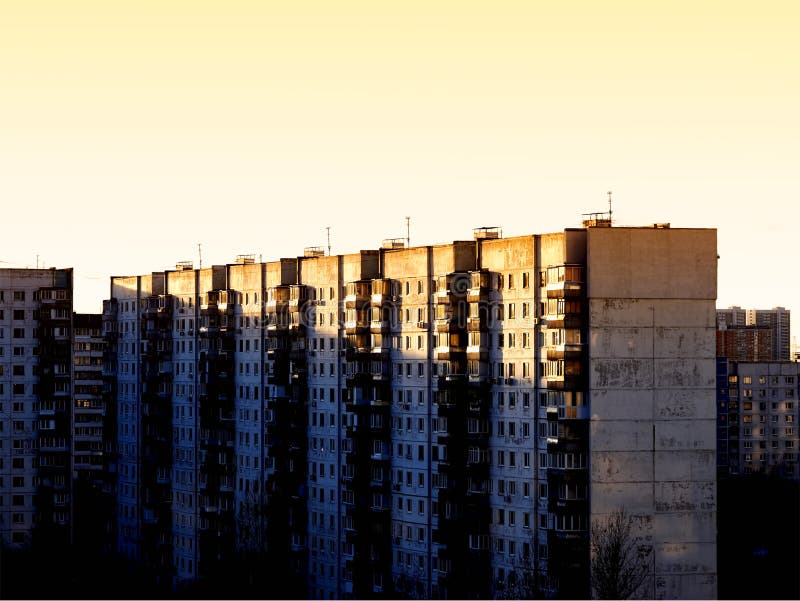 Russian Buildings: City Suburbs Background Stock Photo - Image of ...