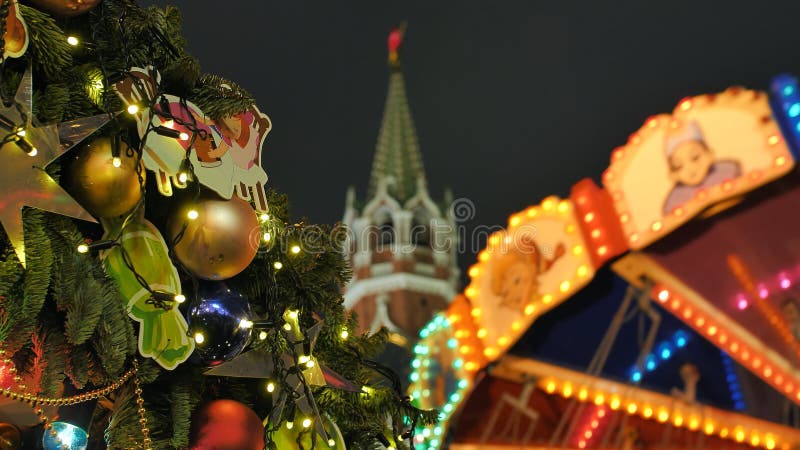 Russian Carousel Against the Background of the Red Square Against the ...