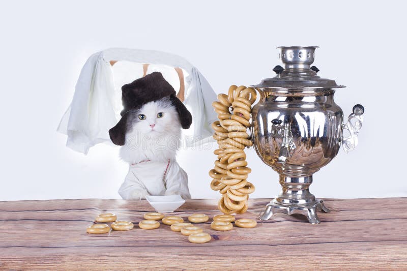 Russian Tea Drinking with Samovar Stock Image - Image of life, gorodets ...