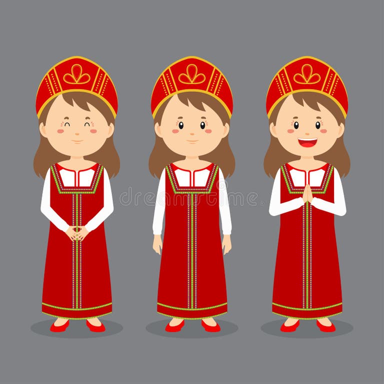 Russian Character with Various Expression Stock Vector - Illustration ...