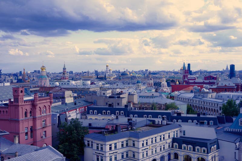 Russian City View in the Evening Stock Photo - Image of clouds, samsung ...
