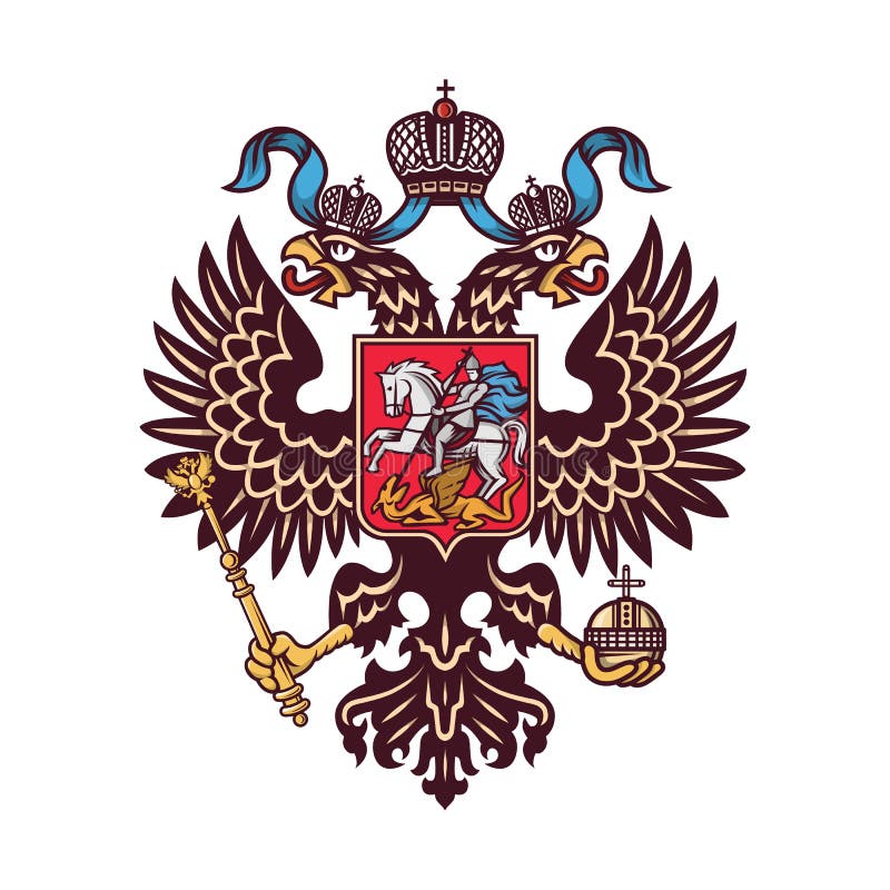 Russian Coat of Arms Double-headed Eagle Logo Isolated Stock Vector ...