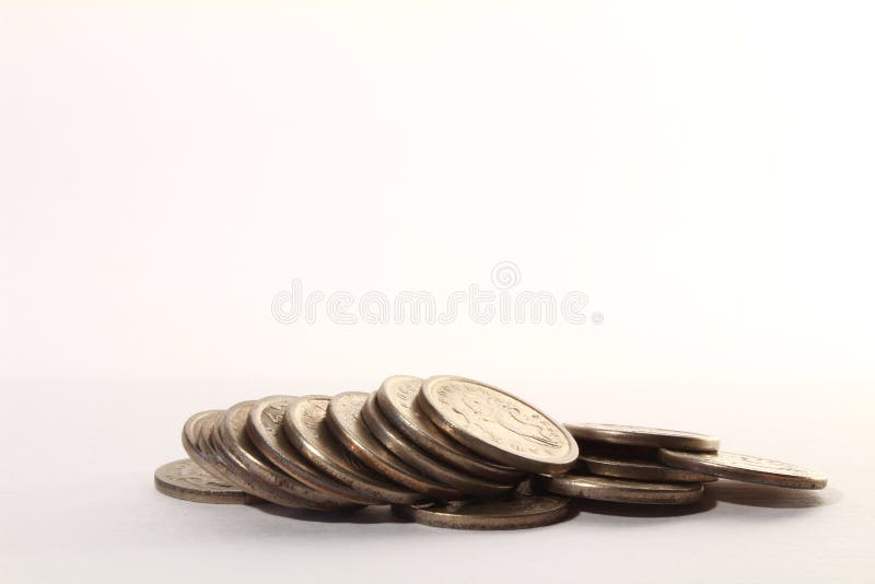 Russian Coin Stacks on a White Stock Image - Image of coin, market ...