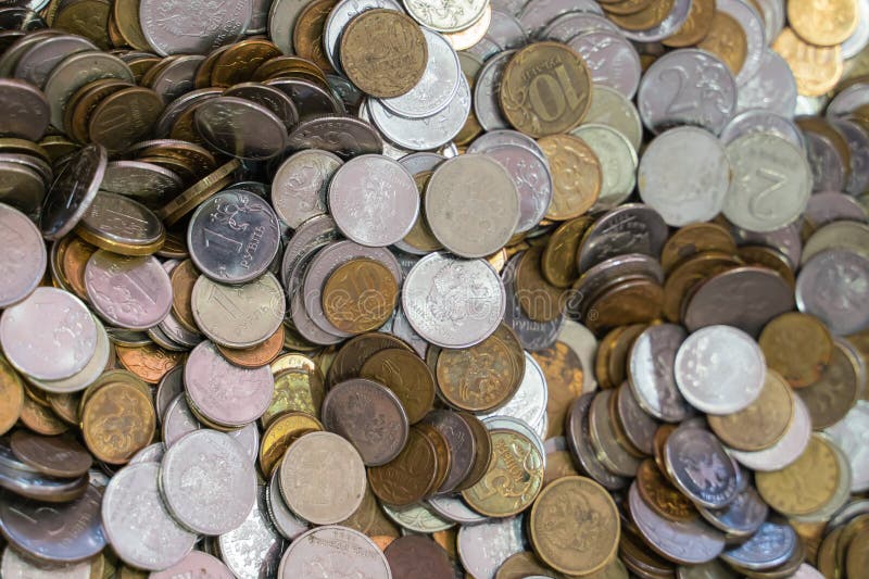 Russian Coins of Different Denominations As an Interesting Background ...