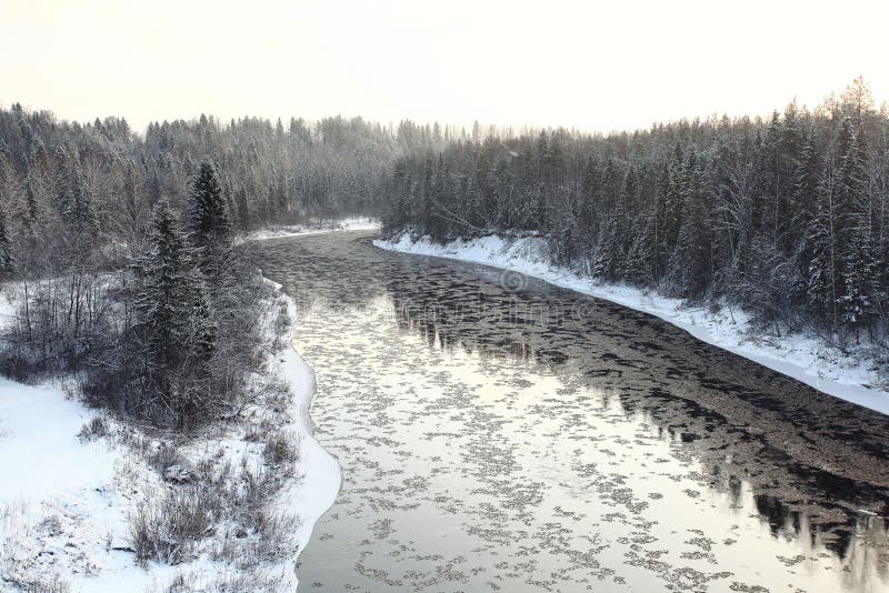 Russian Cold Winter Forest Landscape Stock Photo - Image of scenery ...