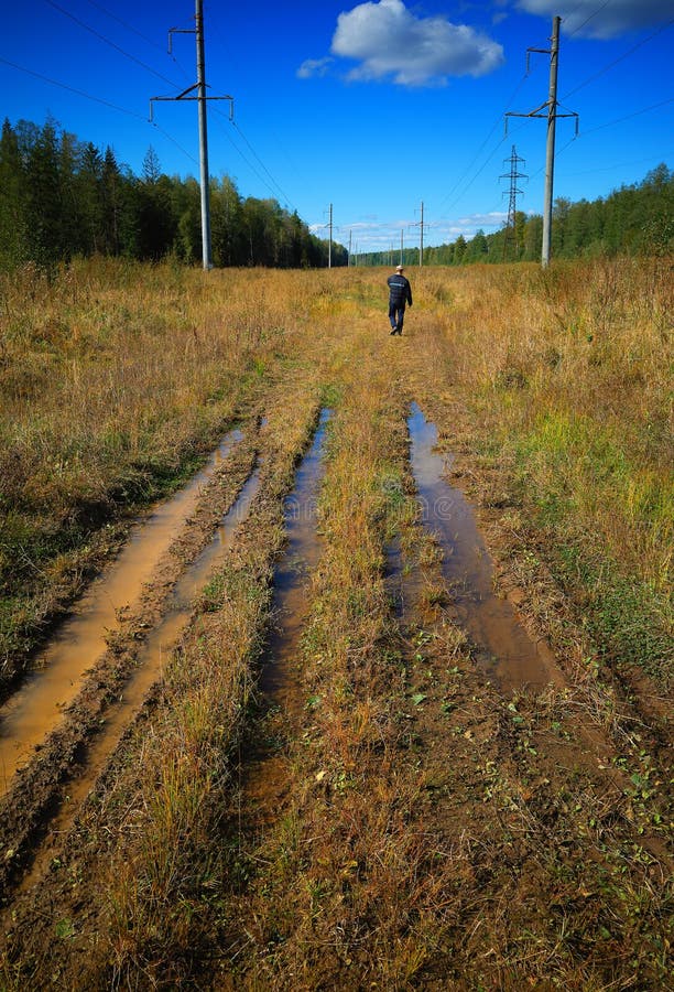 Russian Countryside Road Landscape Stock Image - Image of clouds ...