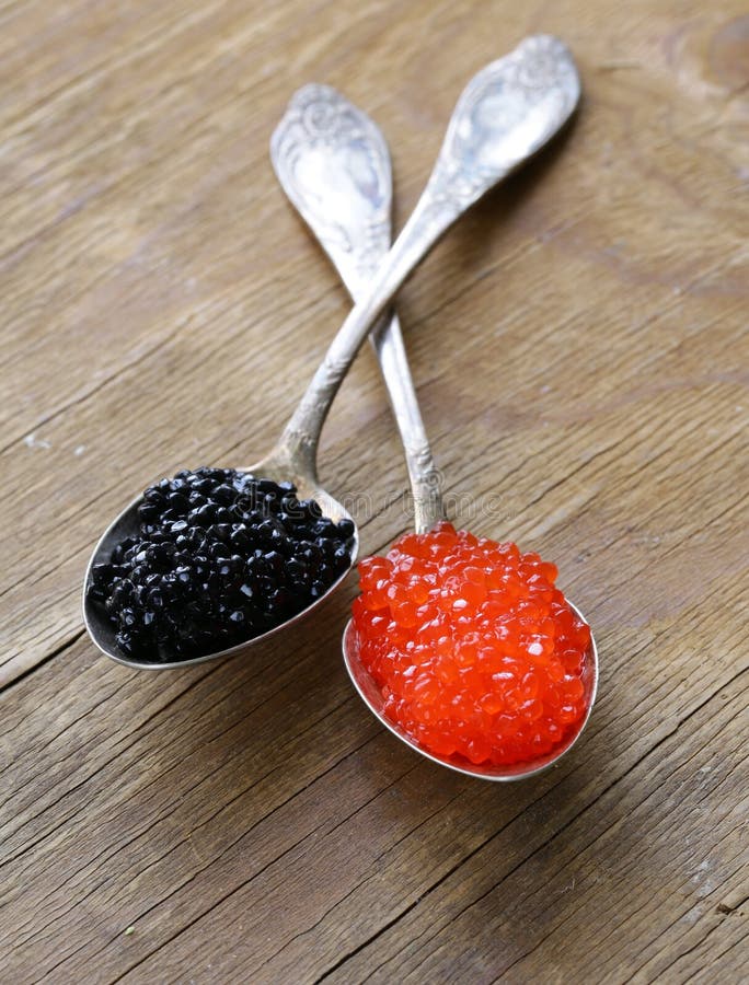 Russian Delicacy Red and Black Caviar Stock Photo - Image of russian ...