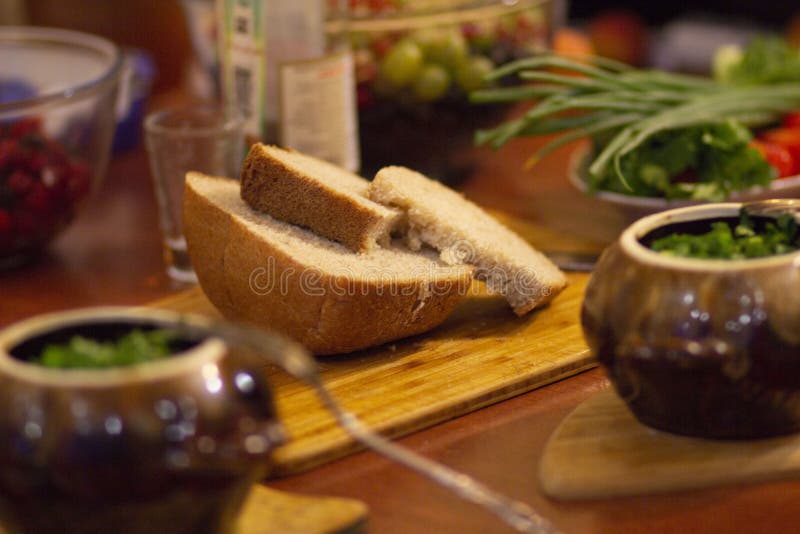 Russian Dinner on the Table Stock Image - Image of delicious, relish ...