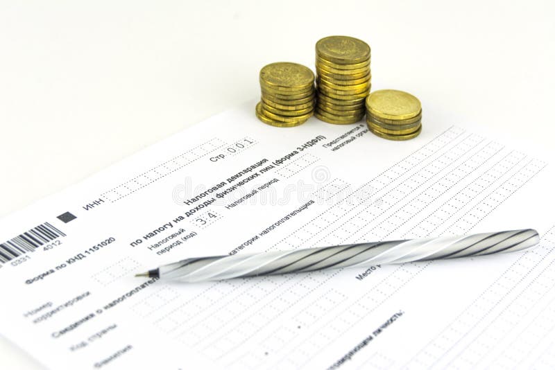 Russian Documents. 3-NDFL Tax Return Form and Pen Stock Image - Image ...