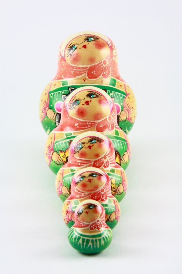Russian Nesting Dolls (babushka) Half Open Stock Photo - Image of ...