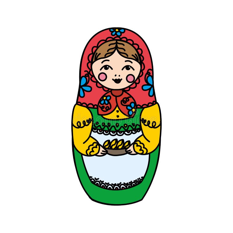 Russian dolls - matryoshka stock vector. Illustration of bright - 89948393