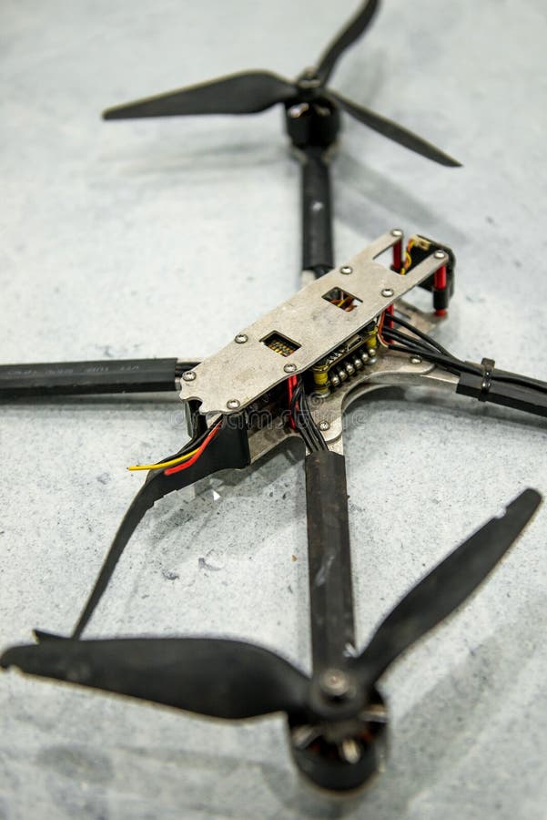 A crashed enemy drone. stock image. Image of wing, glasses - 342668527